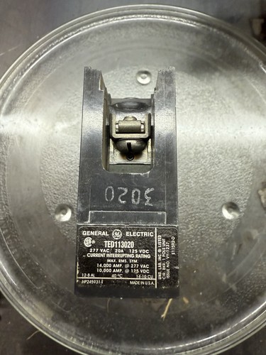 General Electric TED113020 Circuit Breaker 1-Pole, 20Amp, 277VAC/125VDC ...