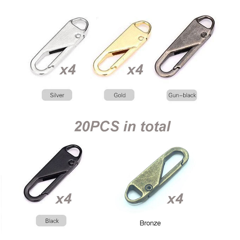 20 PCS Zipper Fixer Repair Pull Tab Instant Kit Bags Zipper Pull ...