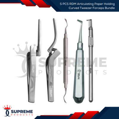 5 PCS RDM Dental Articulating Paper Tweezers Curved Surgical Tool Holder Kit | eBay