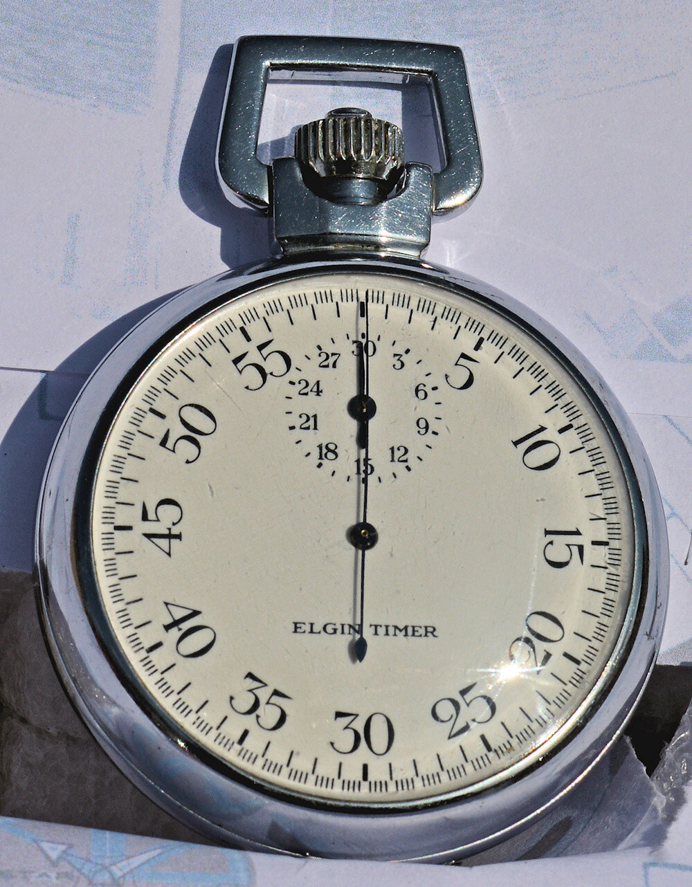 Very Rare Elgin Mechanical Stopwatch Timer With 1/5 Second Precision ...