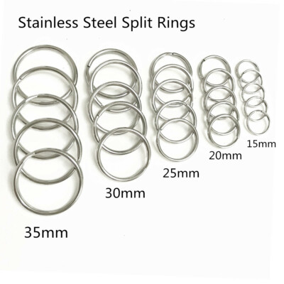 Stainless Steel Keyring Split Key Rings Blanks 15-35mm Metal Loop Key ...