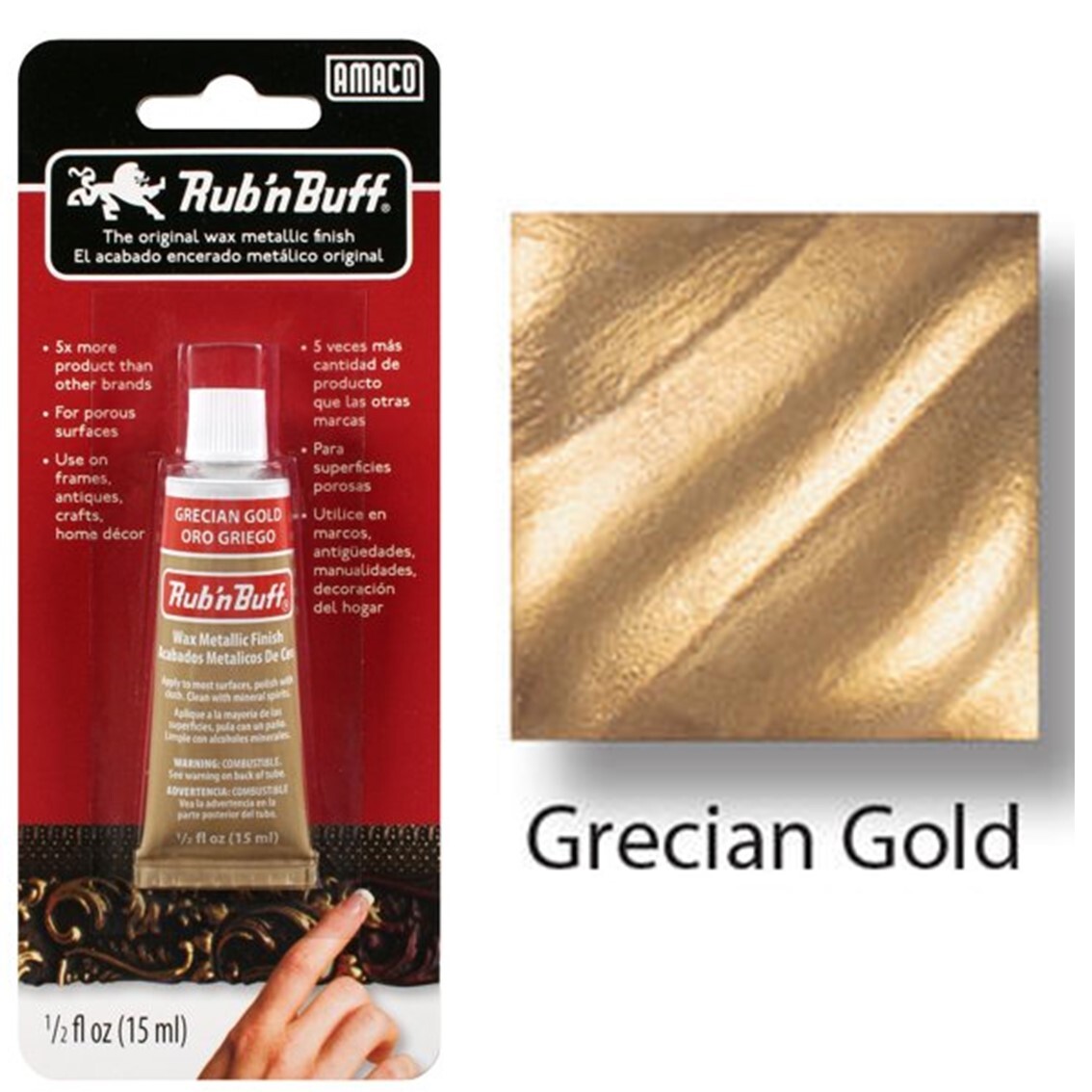 Amaco Rub n Buff Metallic Finish Pigments Wax 15ml Tubes 9 Colors ...