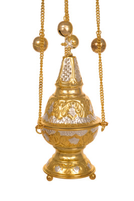 Orthodox Incense Burner Liturgy Two Color Thurible Censer 23cm | eBay
