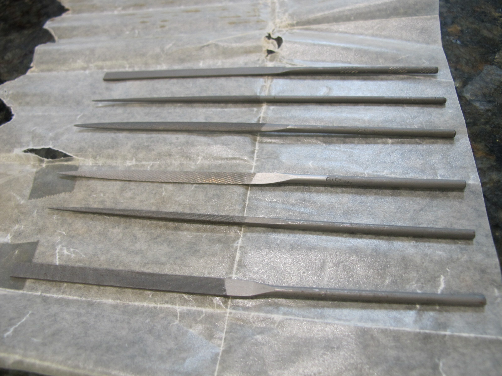 6 PCS FRIEDRICH DICK & GROBET NEEDLE FILE Assorted SET 160mm cut #00,1 ...