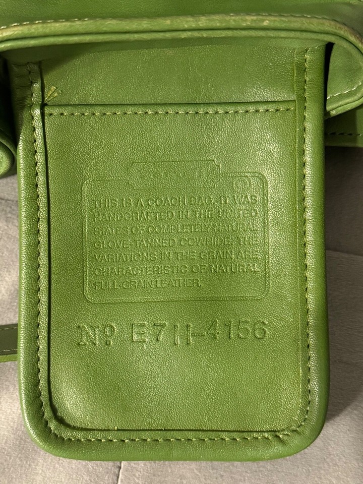 Vintage Coach Soho Belted Green Leather Pouch Bucket Bag Crossbody 4156 ...