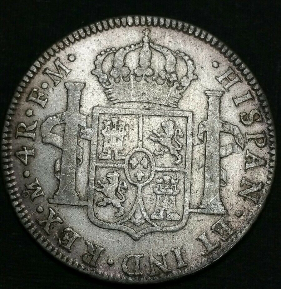 1796 MO FM Mexico Carolus IIII 4 reales coin --book listed low mintage ...