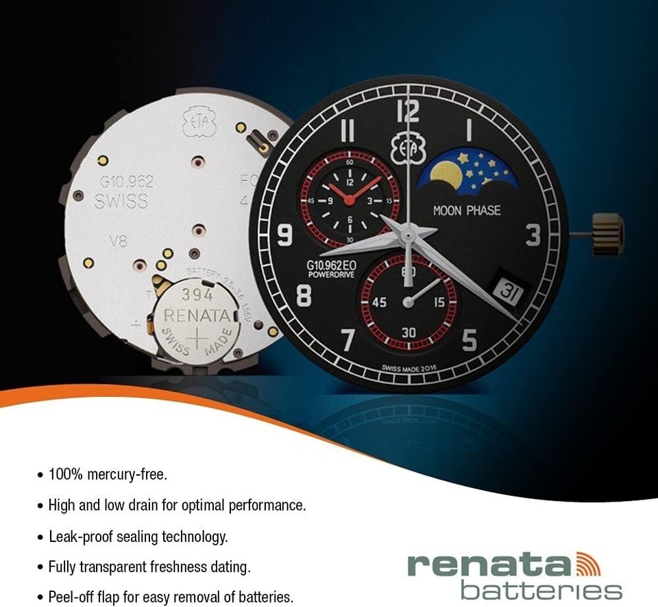 New Renata 317 SR516SW SR516W Watch Battery Silver Oxide 1.55V Free ...