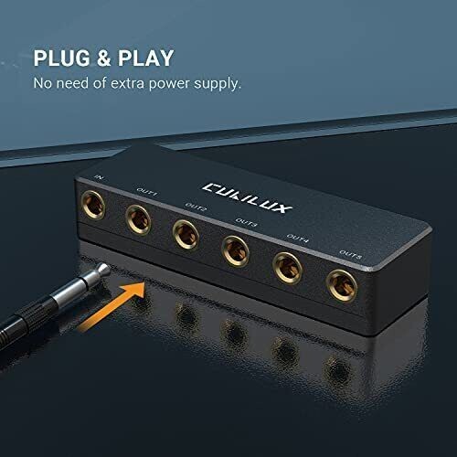 Passive 6.35mm Headphones Splitter Box, 1/4” Stereo Multi Audio Black ...