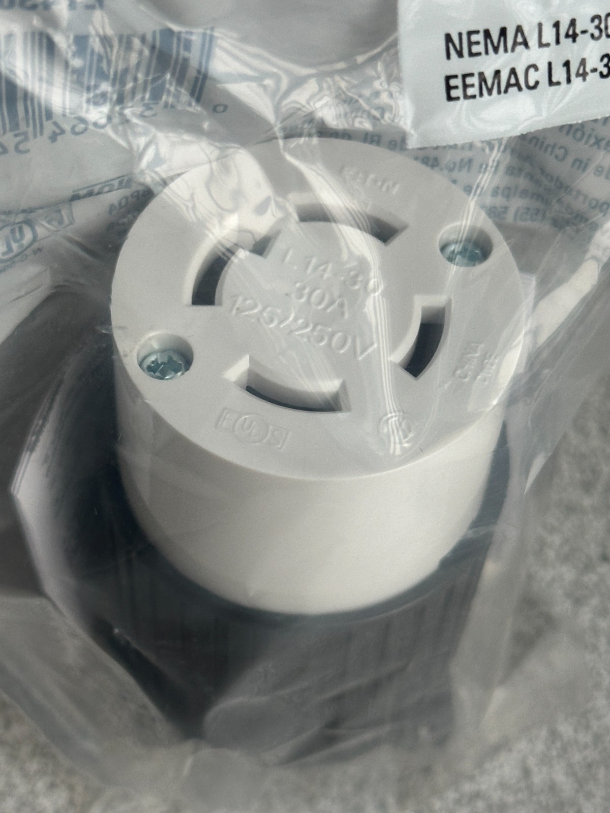 NEW Eaton L1430C Locking Connector 30A 125/250V 3 Pole 4 Wire Grounding ...