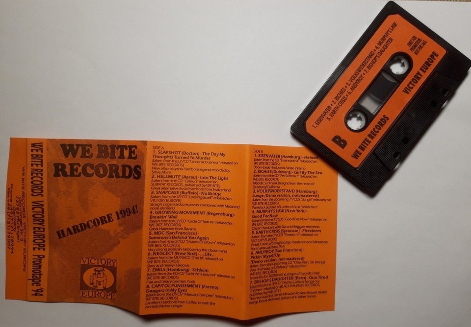 WE BITE RECORDS VICTORY EUROPE Hardcore 1994 PROMO TAPE | Sampler Punk ...
