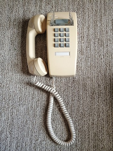 Cream/Beige Touchtone Telephone ITT Wall Phone 255444 mba 20m | eBay