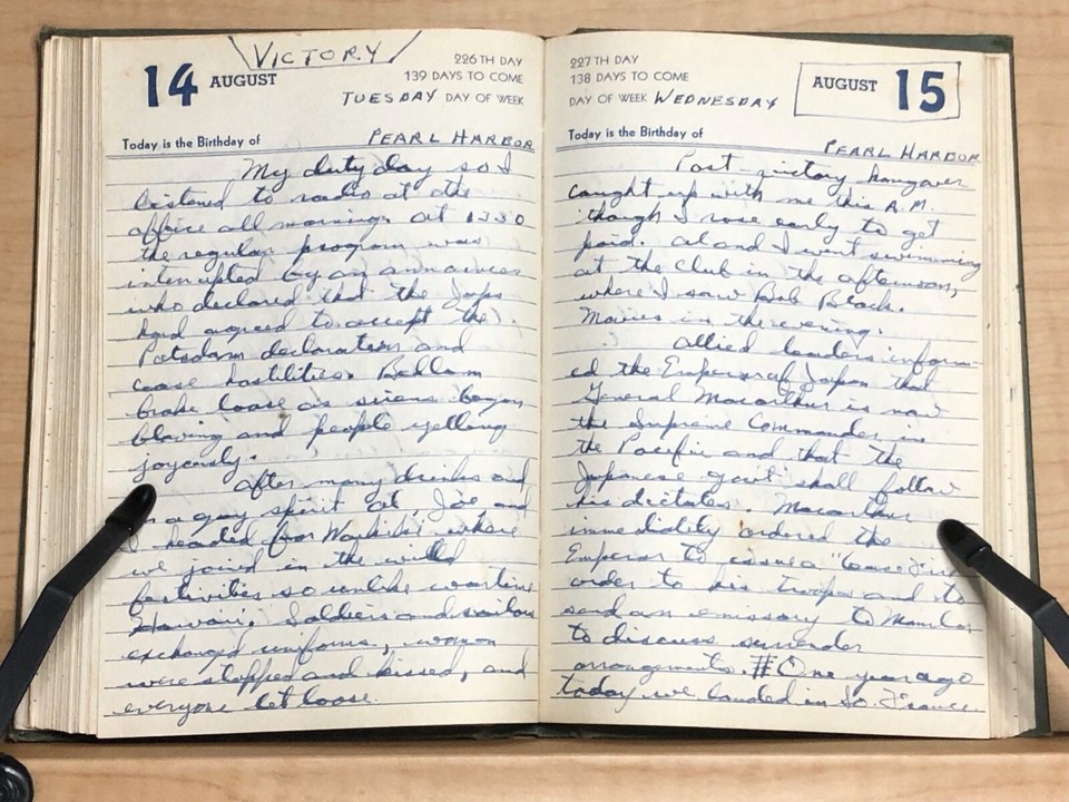 1945 World War II Handwritten Diary by 21yr old Naval Officer, William ...