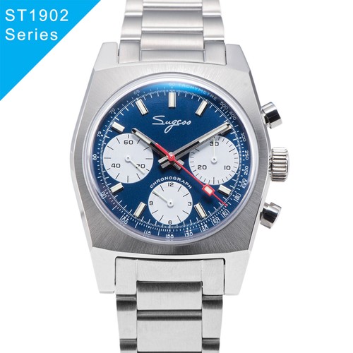 Seagull Sugess ST1902 Panda 37mm Blue-W Chronograph Domed Sapphire 2 ...