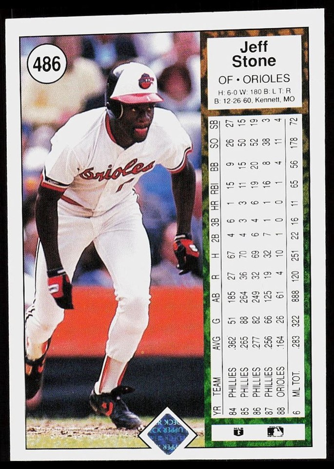 1989 Upper Deck Jeff Stone Baltimore Orioles #486 | eBay