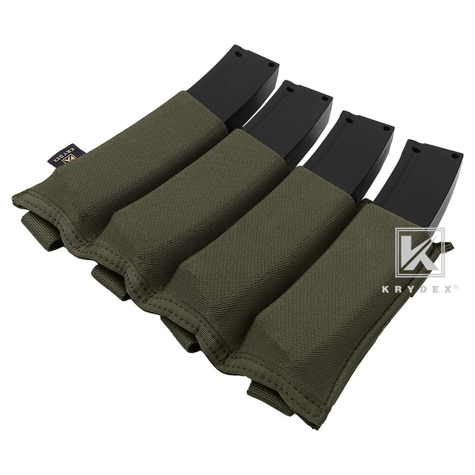 KRYDEX Quad Open Top Elastic Mag Pouch Tactical Magazine Holster MOLLE ...