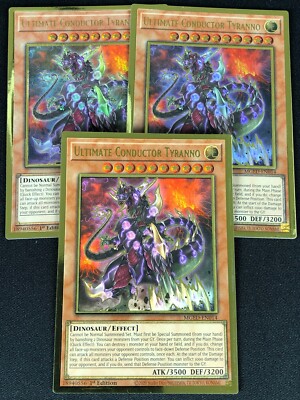 YUGIOH ULTIMATE CONDUCTOR TYRANNO MGED-EN014 1ST GOLD X3 (NM) | eBay