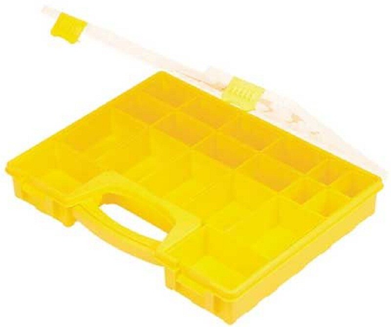 Cabac TOOL ORGANISER BOX 420x300x50mm 19xRemovable Compartment, Yellow ...