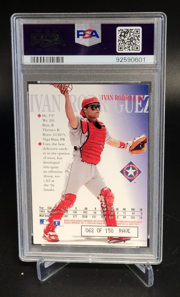 1996 CIRCA RAVE #62 IVAN RODRIGUEZ #/150 HOF PSA 9 MINT | eBay