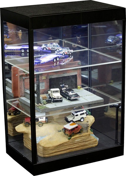 Car Display Case Acrylic LED Light 3 Tier Adjust Model Toy 1/18 Diecast ...