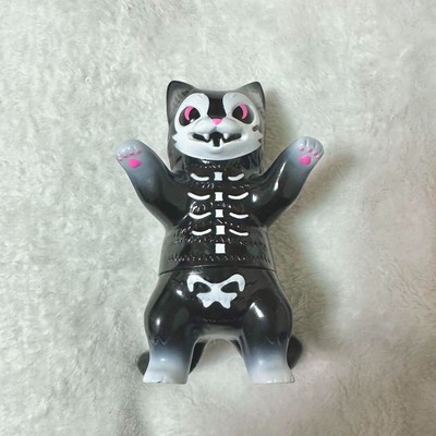 Negora Black Skeleton Soft Vinyl Figure Sofubi Cat Konatsu-ya | eBay