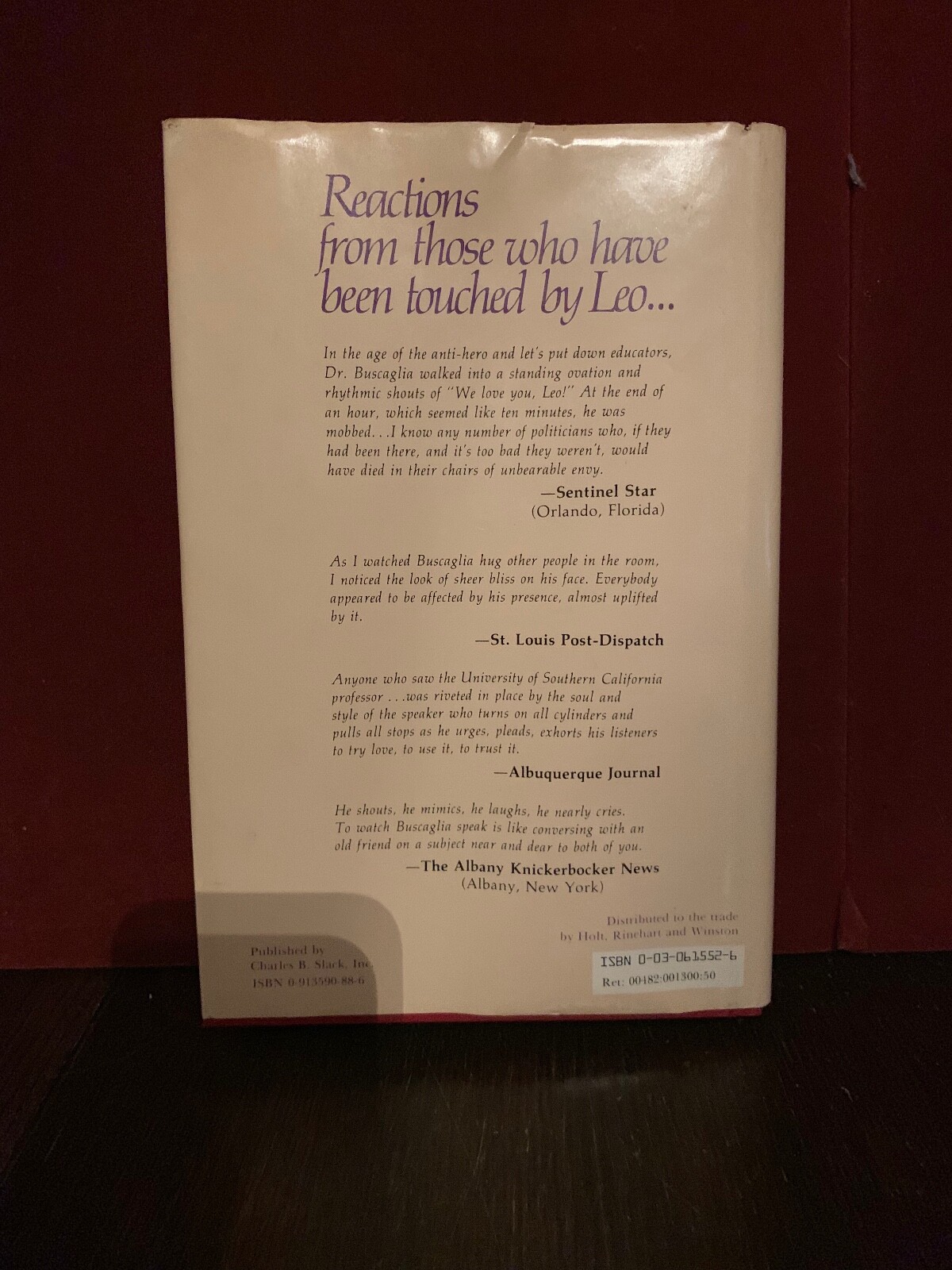 Living, Loving and Learning by Leo F. Buscaglia 1982, Hardcover ...