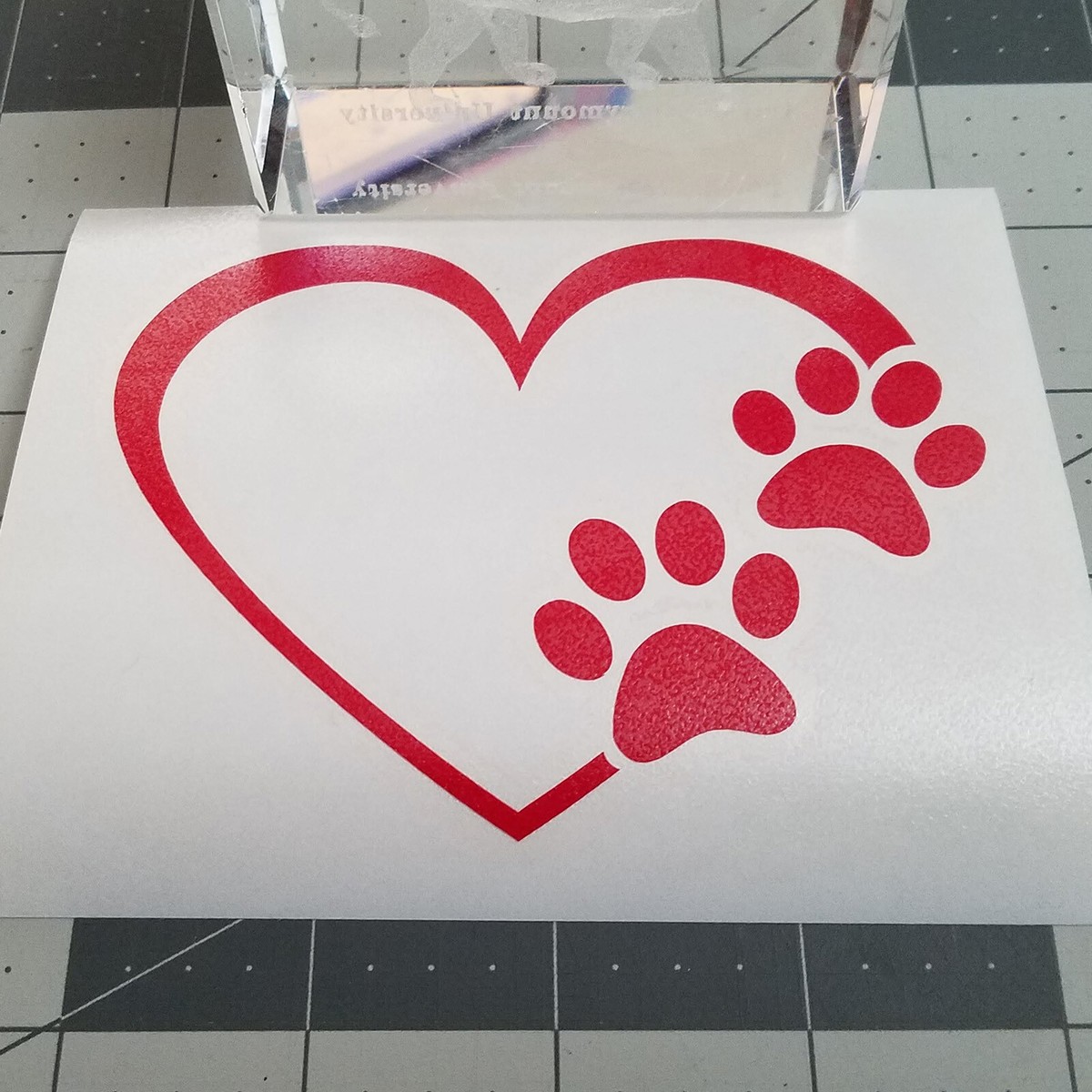 Heart Paw Vinyl Decal Top Pet Gifts Amazon.com: Custom Paw Print Heart