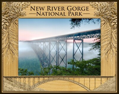 New River Gorge National Park Laser Engraved Wood Picture Frame ...