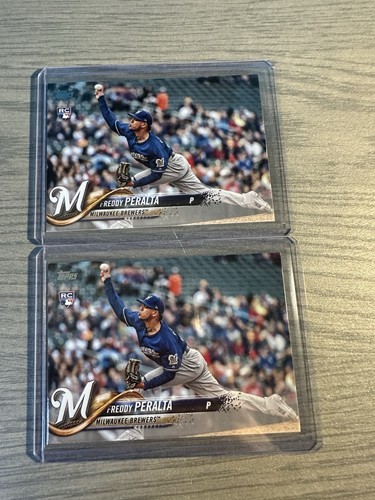 (2) 2018 Topps Update Series Freddy Peralta Rookie Card Lot RC x2 US39 ...