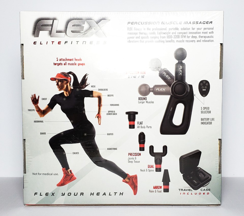 Flex Elite Fitness Multi Angle Precision Massager, 5 Attachments ...