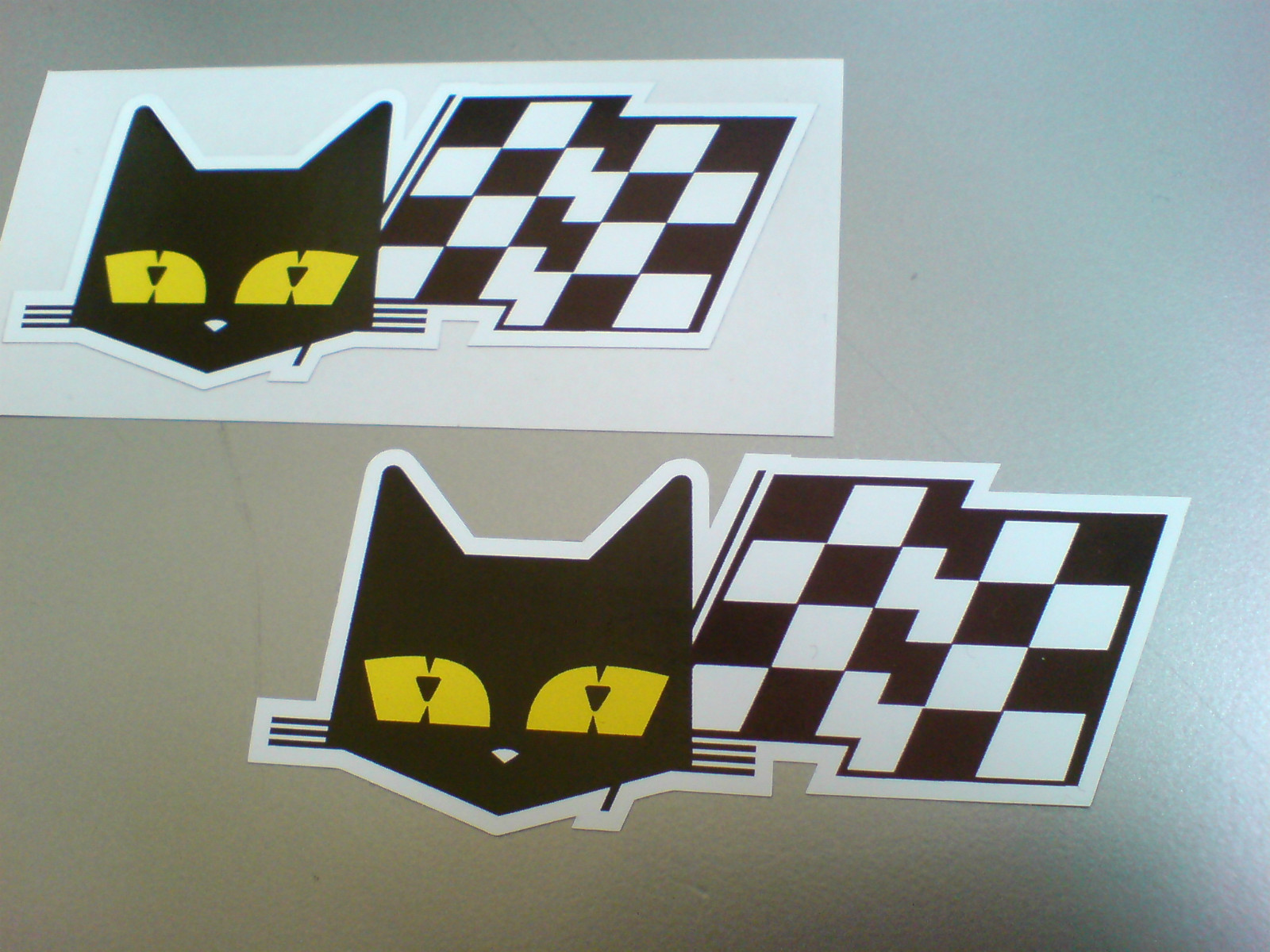SEV MARCHAL Cat & Flag Retro Vintage Car Stickers Decals 2 off 90mm | eBay