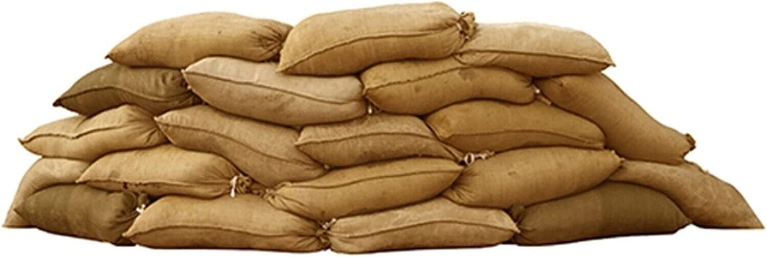 HESSIAN SAND BAGS SACKS Sandbags ideal for Flood Defence Size: 33cm x ...