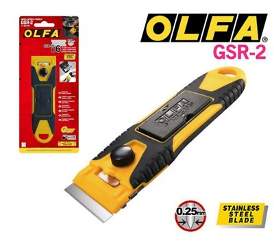 OLFA GSR-2 Multi-Grip PROFESSIONAL MINI EDGE GLASS REPLACEABLE SCRAPER ...