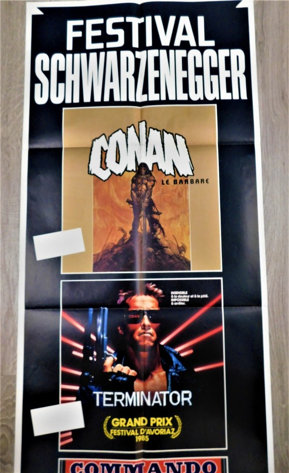 Schwarzenegger Terminator Conan Commando *French Movie Poster Original ...