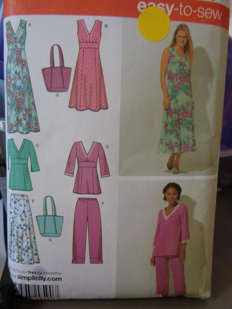 Simplicity Sewing Pattern 4220 Misses' Skirt Pants Dress Tunic Top Bag ...