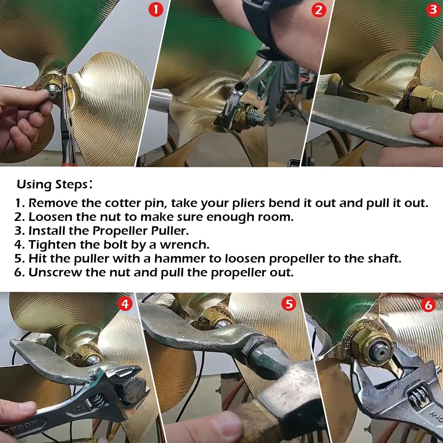 Marine C Clamp 330S Propeller Puller 1 1/4" Shafts for Ski Wakeboard ...