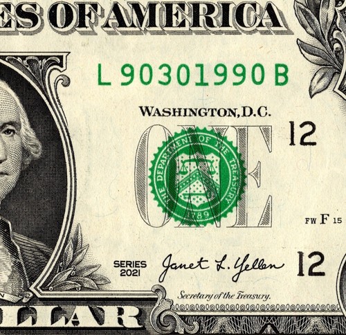 Sept 30 1990 Birthday note Fancy Serial Number One Dollar Bill ...