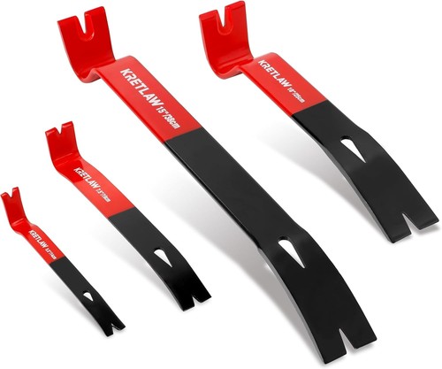 4PCs Flat Pry Bar Set, 15" 10" 7.5" 5.5" Crowbar with Heavy Duty Red ...