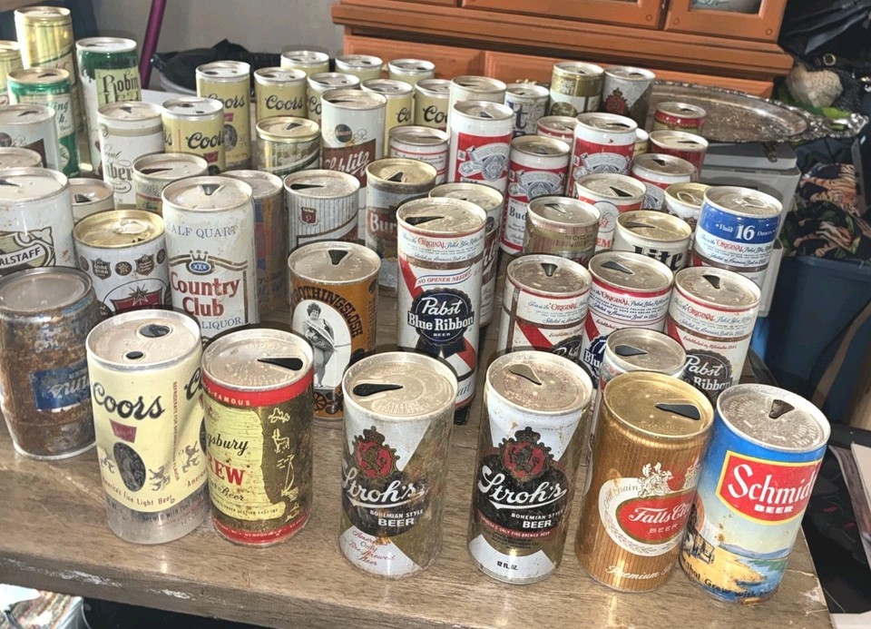 Vintage Beer Cans Mixed Brands EMPTY Collection Lot of 50+ cans | eBay