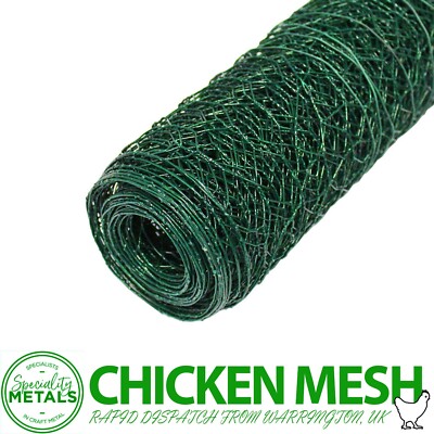 10 Metre x 400mm 50mm Green PVC Hexagonal Hole Chicken Wire Mesh ...