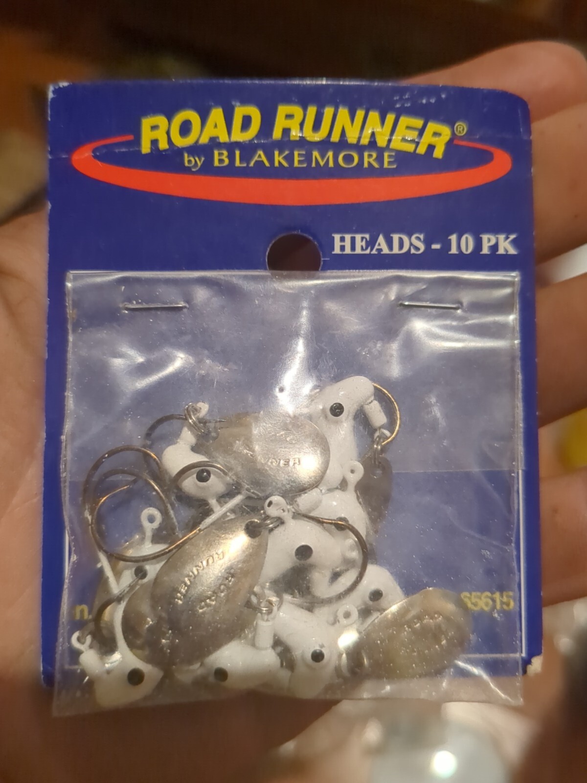 10pack BLAKEMORE ROAD RUNNER WHITE SPINNER JIG HEADS FISHING LURE 1/8oz ...