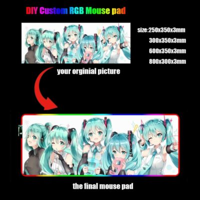 Your Custom Design RGB XL Mouse Pad For PC Gamer Desk Keyboard Mat ...