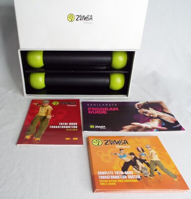 Zumba 1 lb Toning Sticks Shaker Weights Set of 2 Original BoxGreen DVD ...