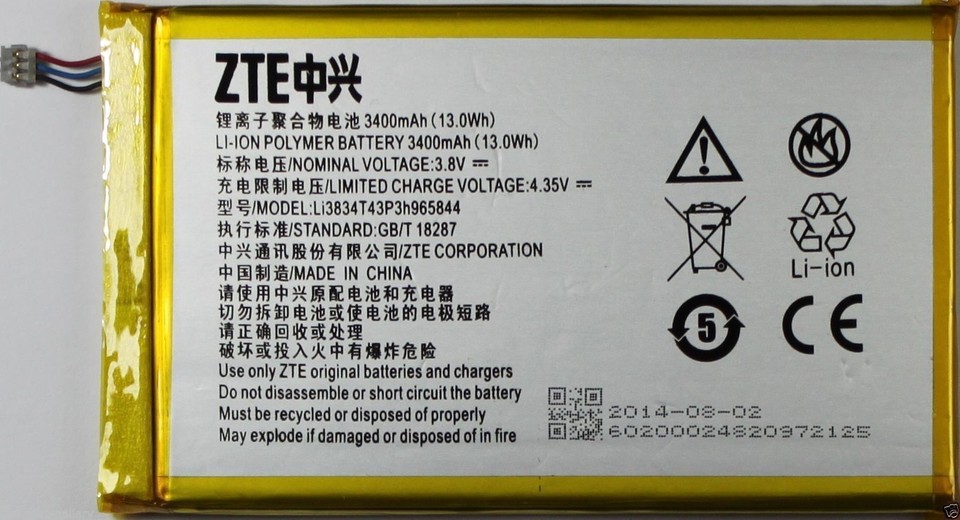 NEW T MOBILE METROPCS ZTE ZMAX Z MAX Z970 ORIGINAL Li Polymer Battery ...
