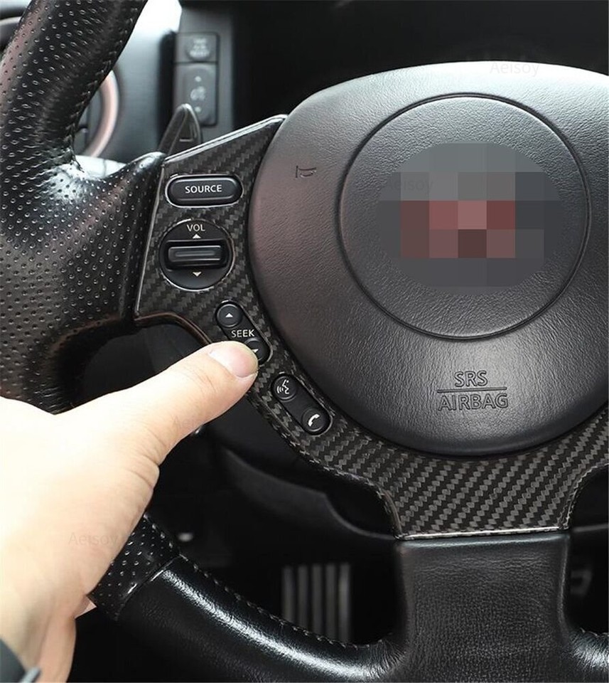 Real Carbon Fiber Interior Steering Wheel Panel Cover For Nissan GTR ...