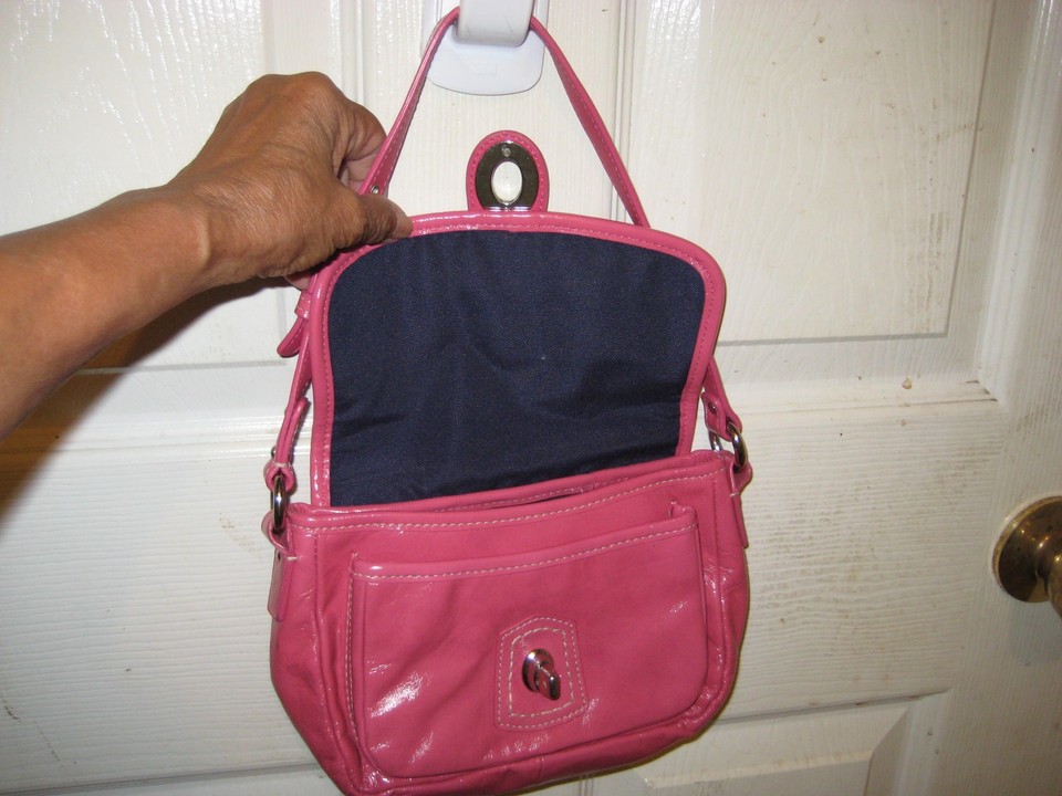 COACH PATENT HOT PINK SHOULDER BAG | eBay UK