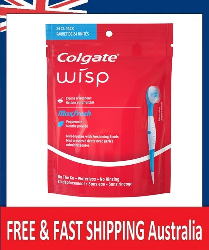 Colgate Max Fresh Wisp Disposable Mini Toothbrush, Peppermint - 24 ...