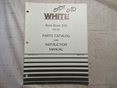White Roto Boss 500 Tiller Parts Catalog and Instruction Manual | eBay