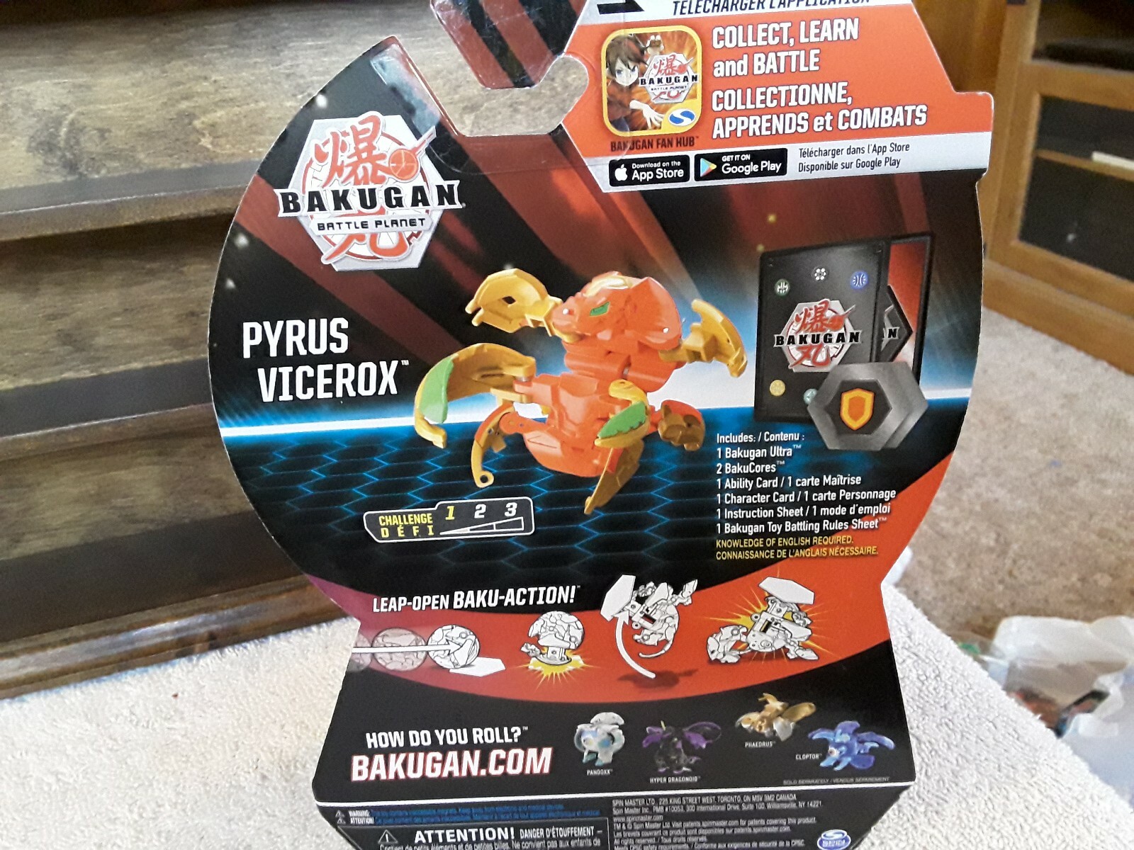 Bakugan Ultra Pyrus Vicerox Battle Planet Toy + Bakucores Spin Master ...