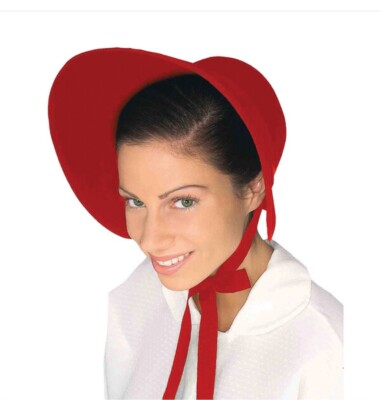 Bonnet Felt Red Hat Costume Accessory New Dickens Victorian | eBay