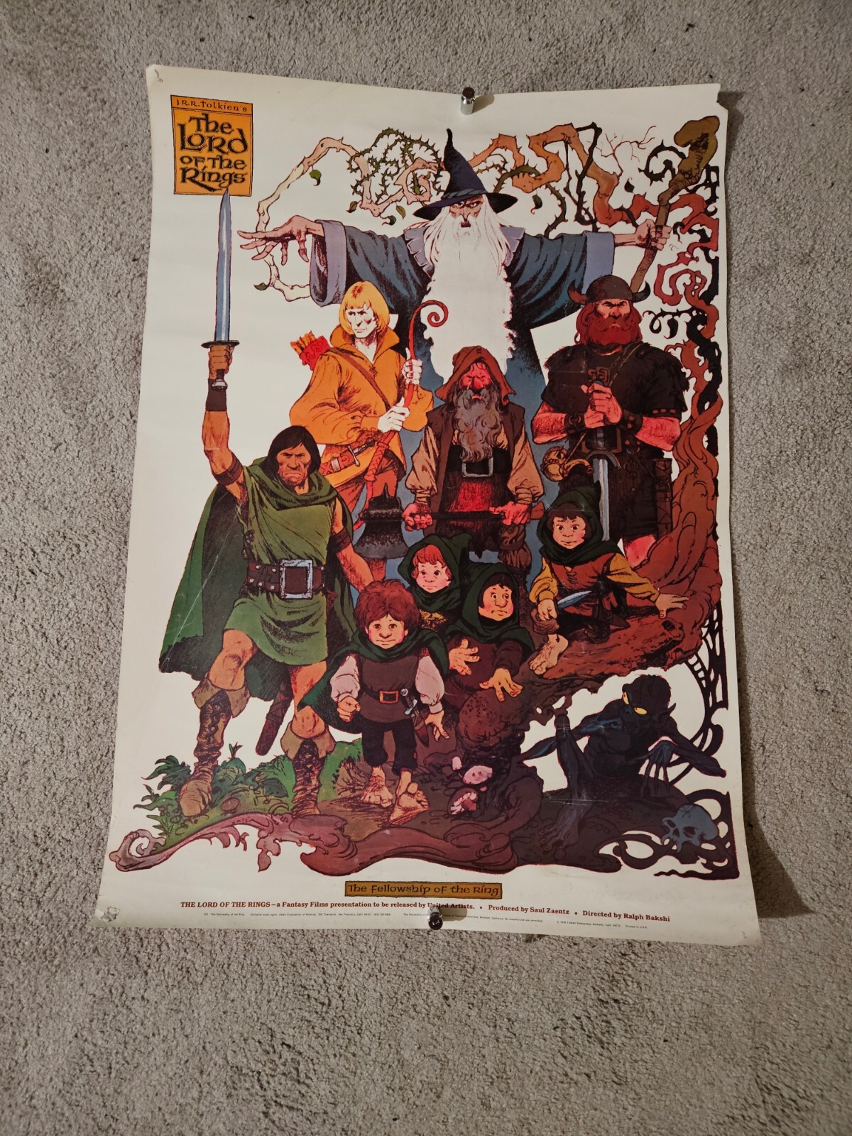 1978 Lord Of The Rings, Fellowship Of The Ring Rare Movie Poster 32x22 ...